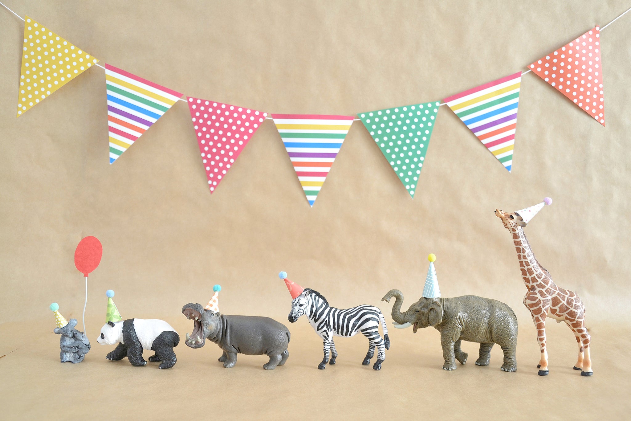 Animals In Party Hats Puppies And Kittens In Party Hats Stock Photo